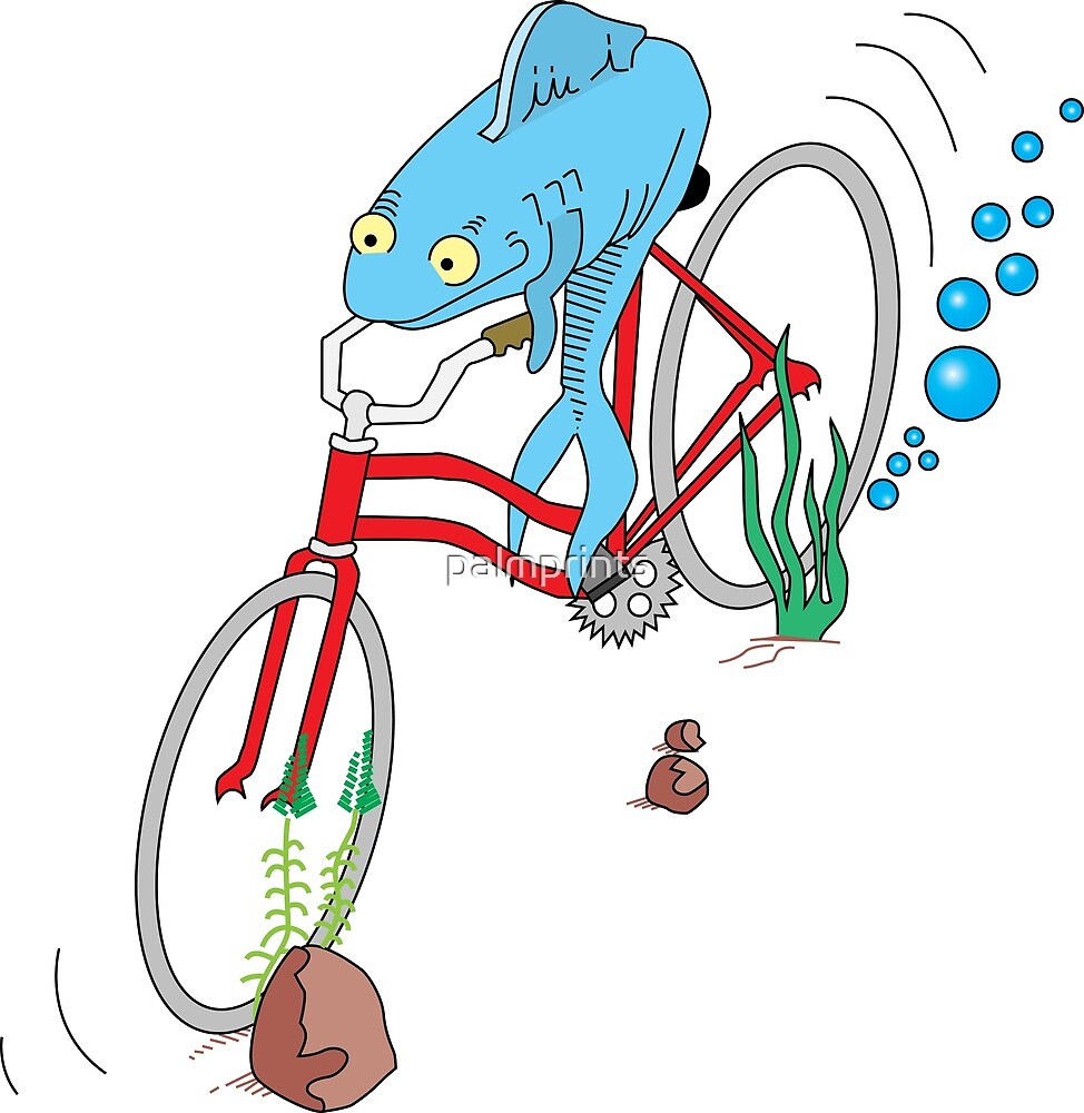 "Fish on a Bicycle" by palmprints | Redbubble