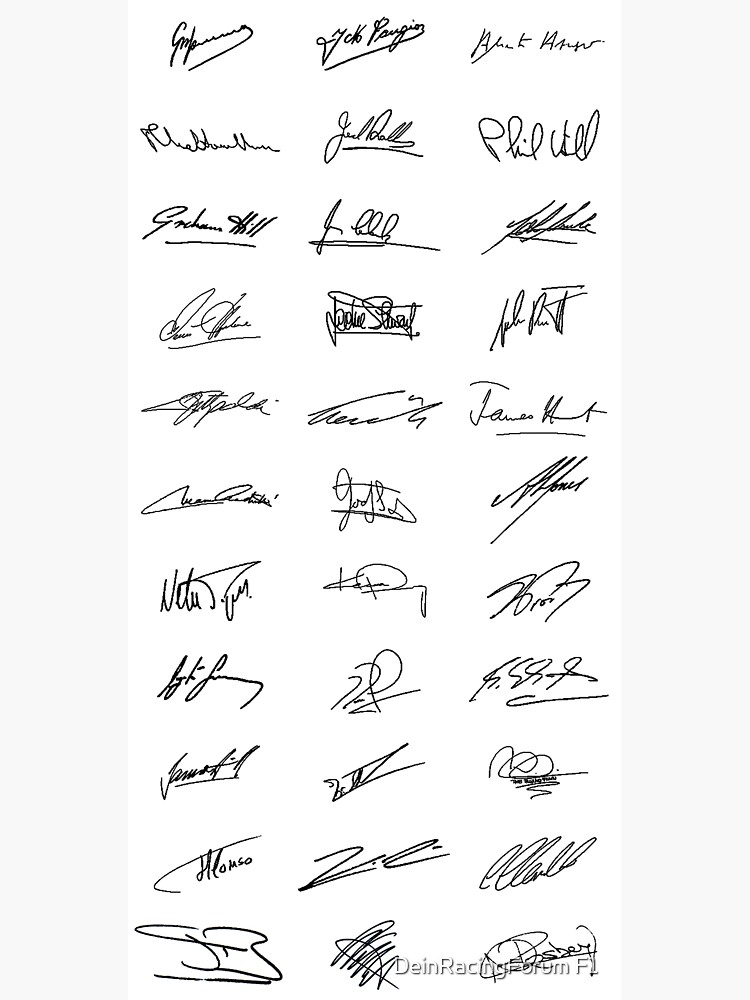 "F1 World Champions Signatures" Sticker for Sale by F1Marv | Redbubble