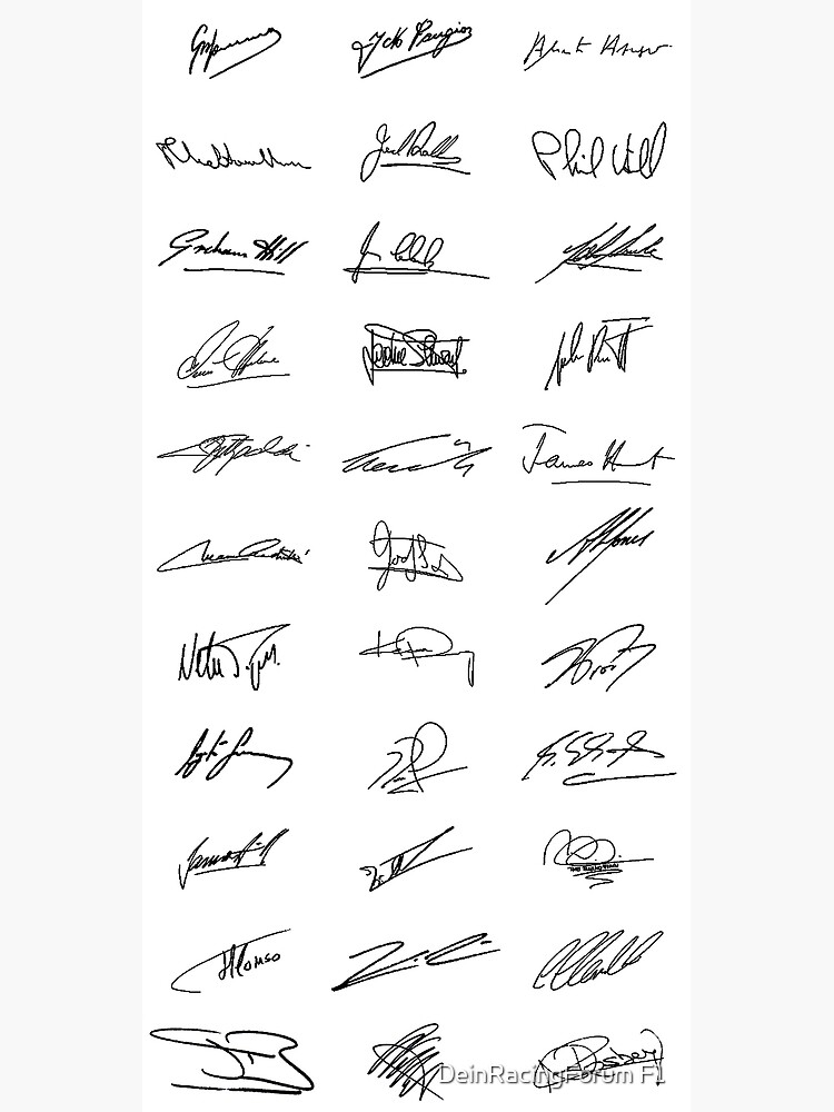 "F1 World Champions Signatures" Framed Art Print for Sale by F1Marv ...