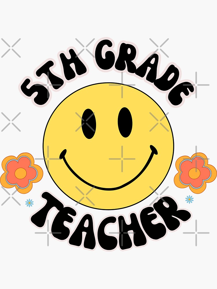 "Groovy 5th Grade Teacher " Sticker for Sale by Ami-Ami | Redbubble