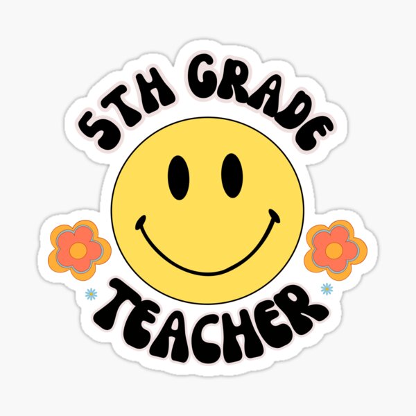"Groovy 5th Grade Teacher " Sticker for Sale by Ami-Ami | Redbubble
