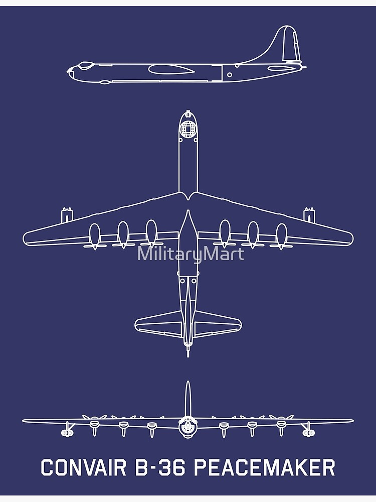 "Convair B-36 Peacemaker Airplane Aircraft Blueprint Plane Art Diagrams ...