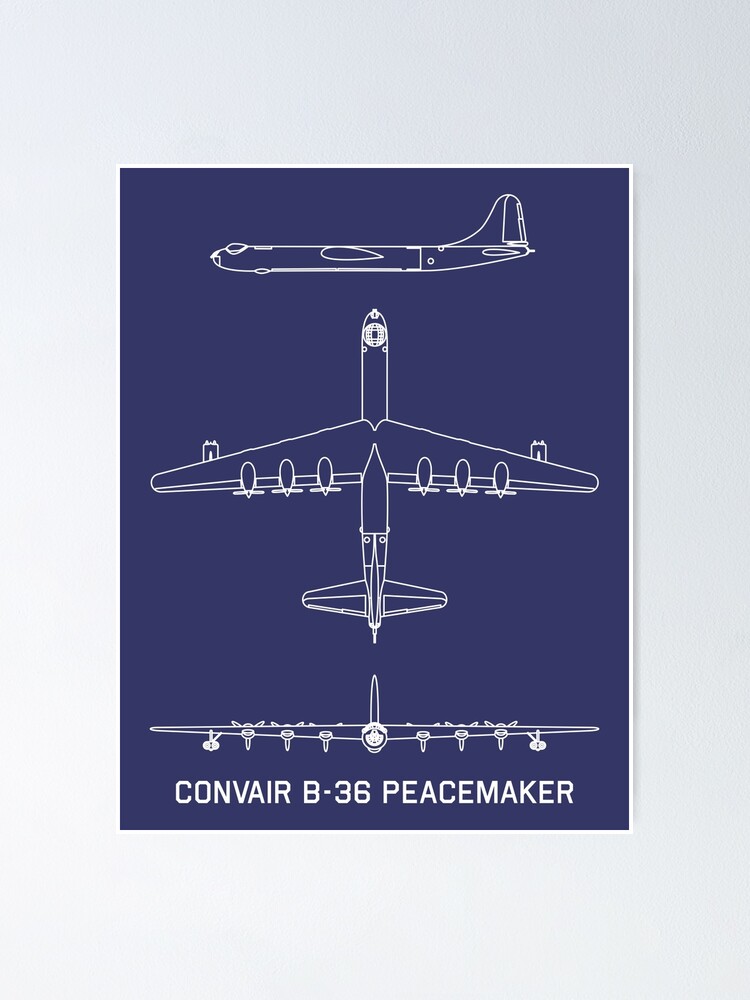 "Convair B-36 Peacemaker Airplane Aircraft Blueprint Plane Art Diagrams ...