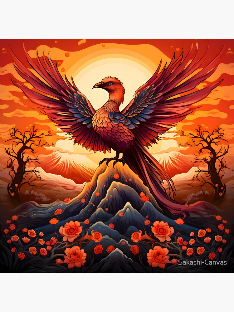"Hou Ou Sunrise Rebirth - Japanese Phoenix Art" Sticker for Sale by ...