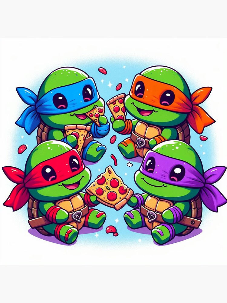 "Tmnt eating pizza" Sticker for Sale by abbeyh0211 | Redbubble