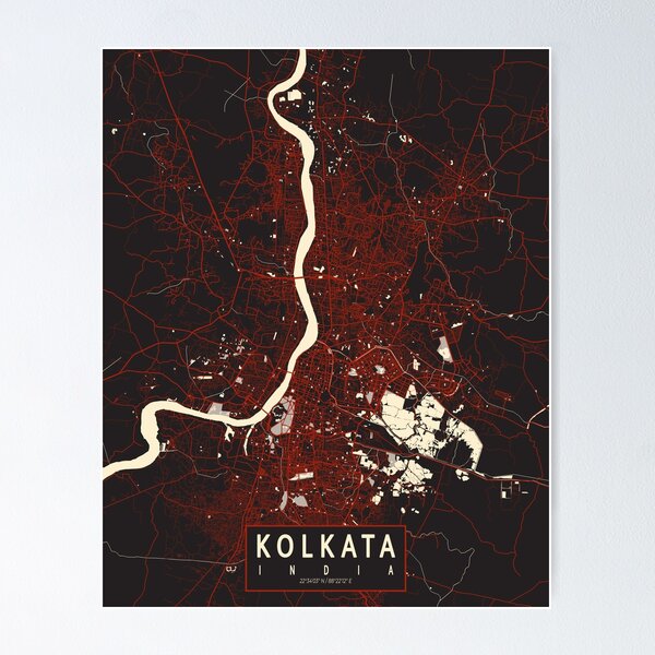 "Kolkata City Map of India - Vector" Poster for Sale by deMAP | Redbubble