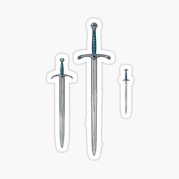 "Basic Sword Set" Sticker for Sale by inkncargopants | Redbubble
