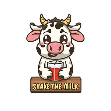 "cute cow shake that milk " Sticker for Sale by bukajart | Redbubble