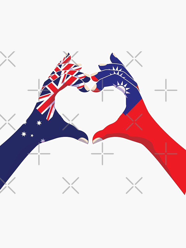 "Taiwanese Taiwan Australian Australia Love Heart Peace" Sticker for ...