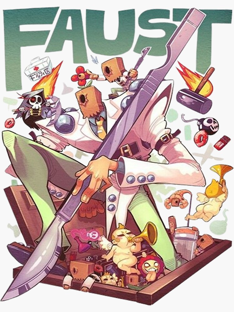 "Faust - Guilty Gear" Sticker for Sale by Tee-thepeartree | Redbubble