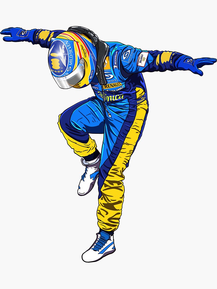 "Fernando Alonso Crane Celebration" Sticker for Sale by Formula1Icons ...