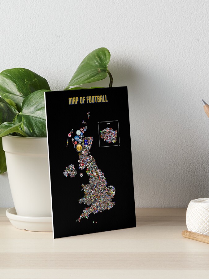 "Map Of Football (UK)" Art Board Print for Sale by Footy-Maps | Redbubble