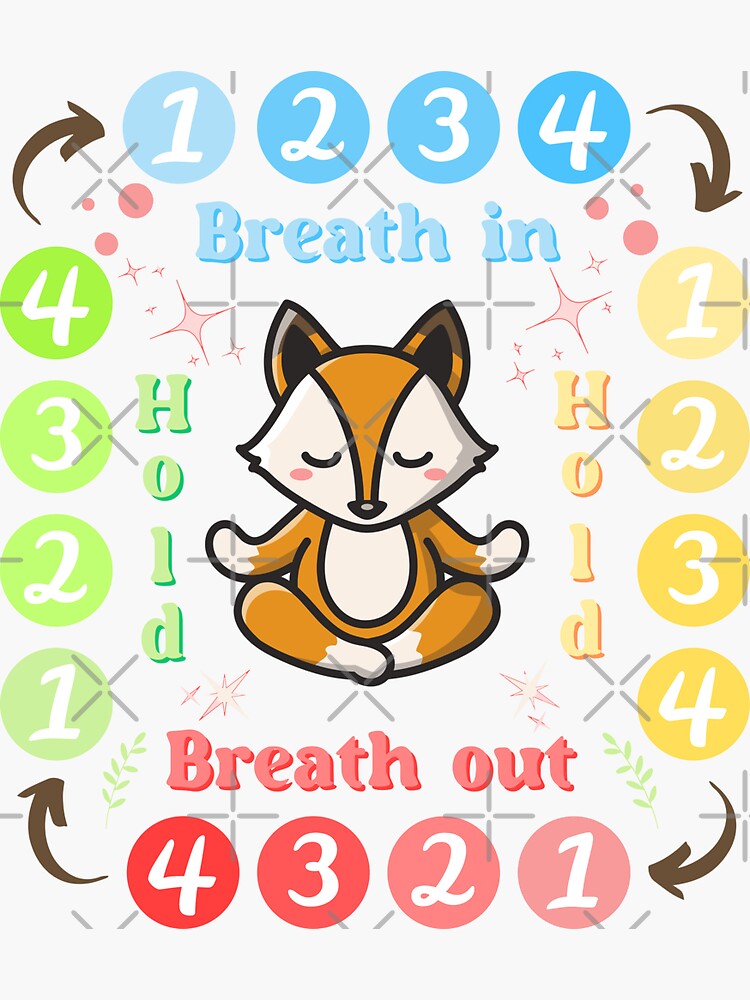 "Square Breathing - Therapy Tool - Meditating Fox" Sticker for Sale by ...