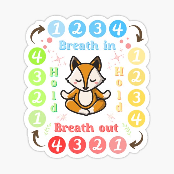 "Square Breathing - Therapy Tool - Meditating Fox" Sticker for Sale by ...