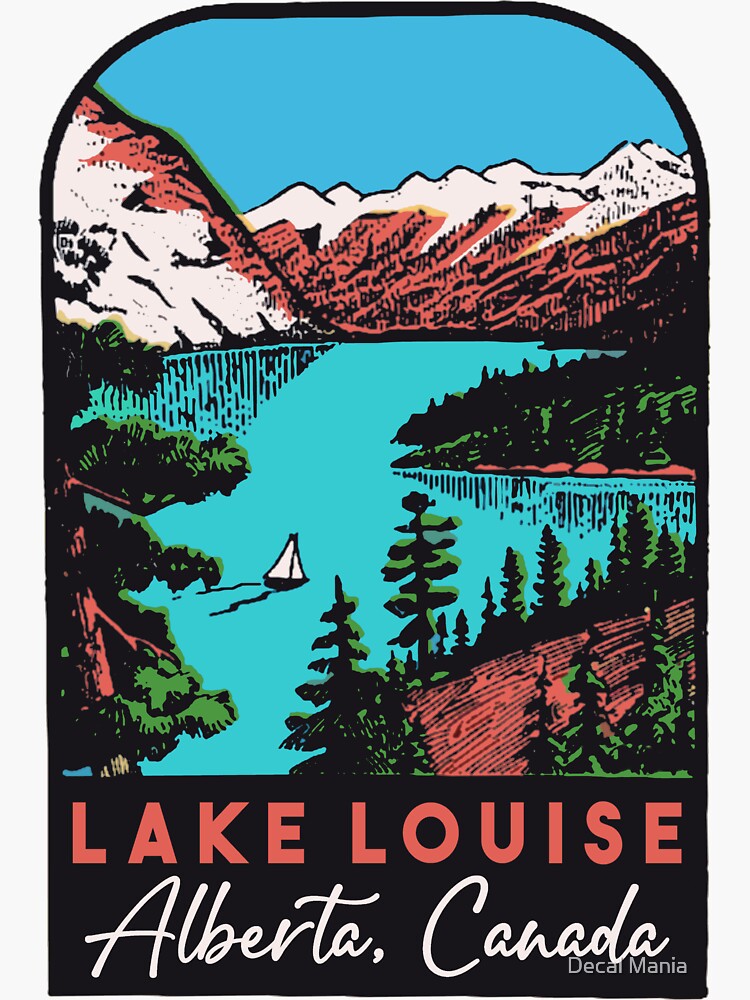 "Vintage Style Lake Louise Decal Design" Sticker for Sale by zsonn ...