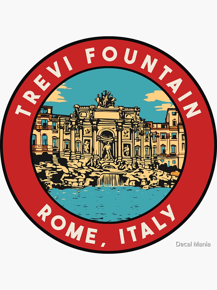 "Vintage Style Trevi Fountain Decal Design" Sticker for Sale by zsonn ...