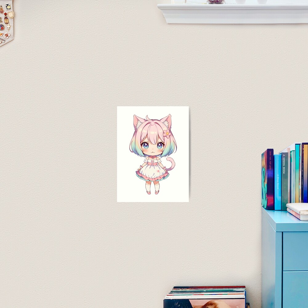 "Kawaii Pastel Chibi Anime Cat Girl" Sticker for Sale by NekoPixels ...