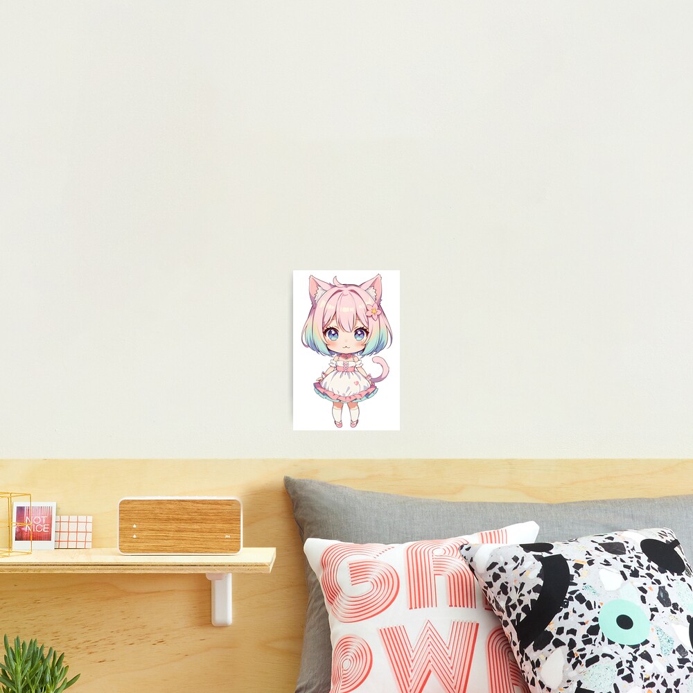 "Kawaii Pastel Chibi Anime Cat Girl" Sticker for Sale by NekoPixels ...