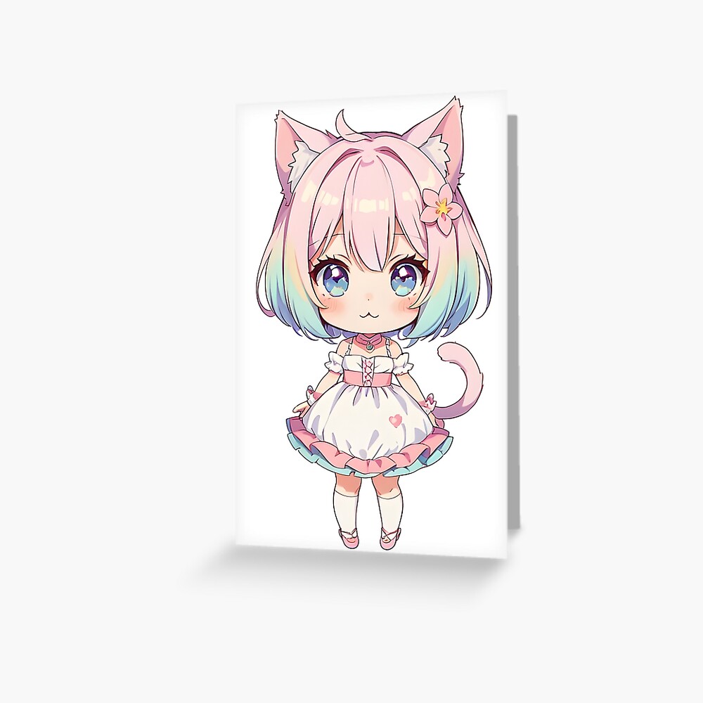 "Kawaii Pastel Chibi Anime Cat Girl" Sticker for Sale by NekoPixels ...