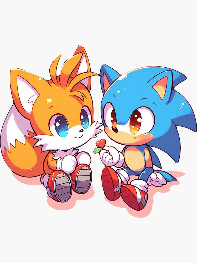 "Kid Sonic and tails" Sticker for Sale by abbeyh0211 | Redbubble
