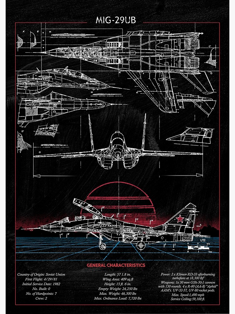 "Mig 29 Blueprint" Poster for Sale by OldschoolCrew | Redbubble