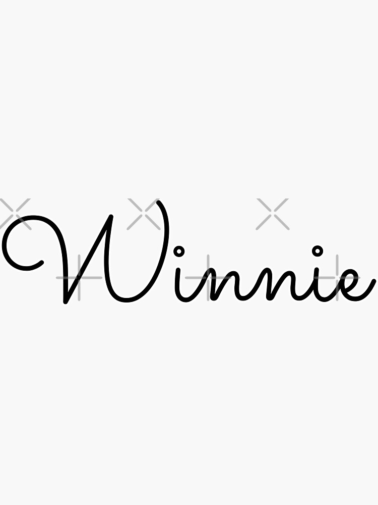 "Writing Winnie Name Label " Sticker for Sale by NormadWorld | Redbubble