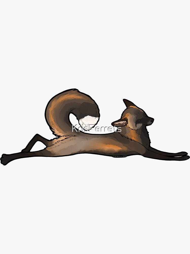 "Stretchy Fox - Cross Fox" Sticker by KrisFerrets | Redbubble