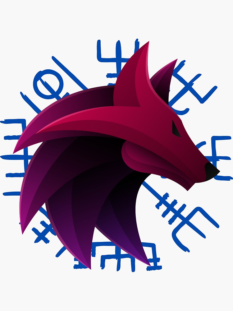 "Thors Wolves, Nordic Wolves, Nordic Symbols, Wolves, viking, " Sticker ...