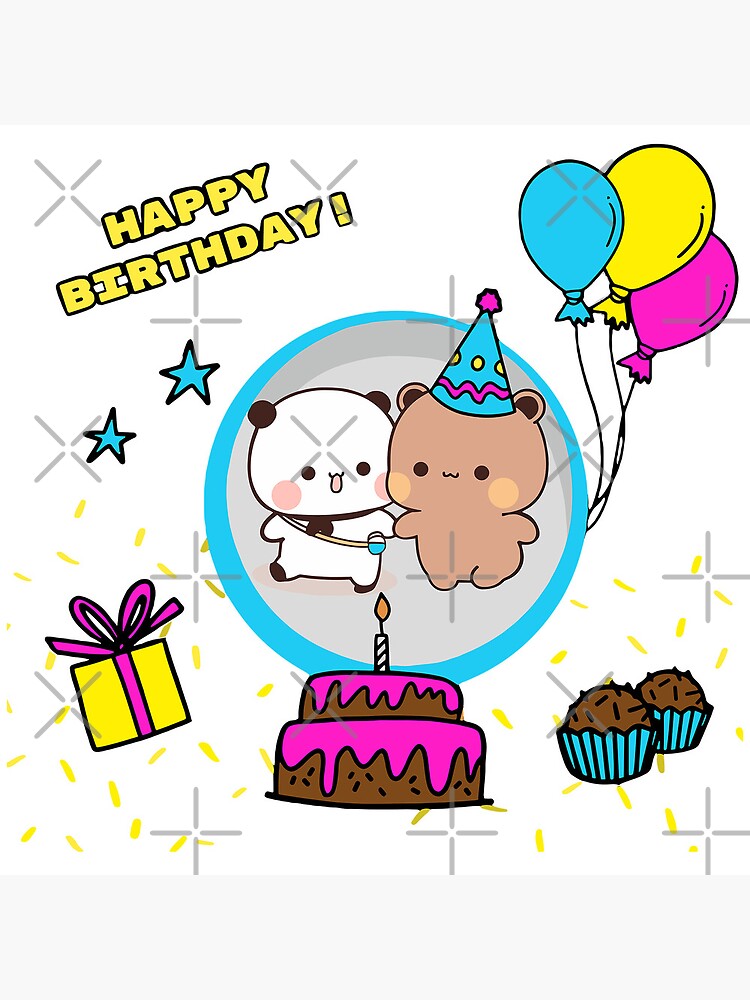 "Happy Birthday from BuBu Panda to DuDu Bear ️" Postcard for Sale by ...