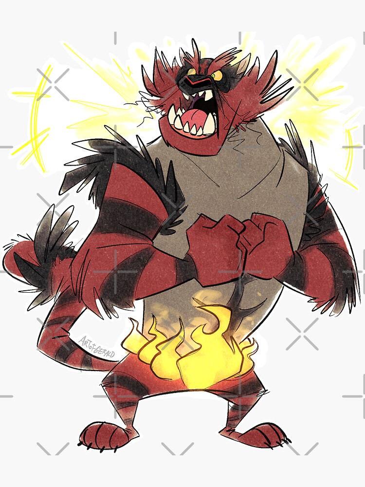 "Incineróar" Sticker for Sale by Gerald Grabowski | Redbubble