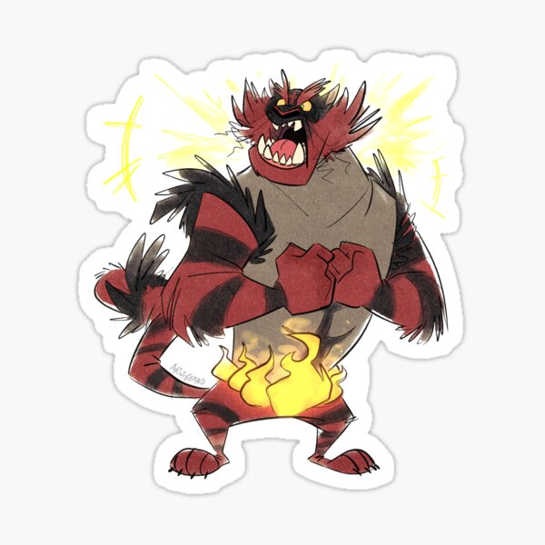 "Incineróar" Sticker for Sale by Gerald Grabowski | Redbubble