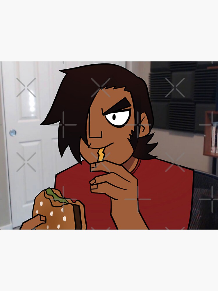 "Matthew patel eating fry like jerma" Sticker for Sale by Gloomylies ...