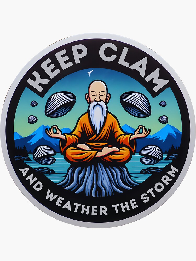 "Keep Clam And Weather The Storm" Sticker for Sale by NautikilDesigns ...