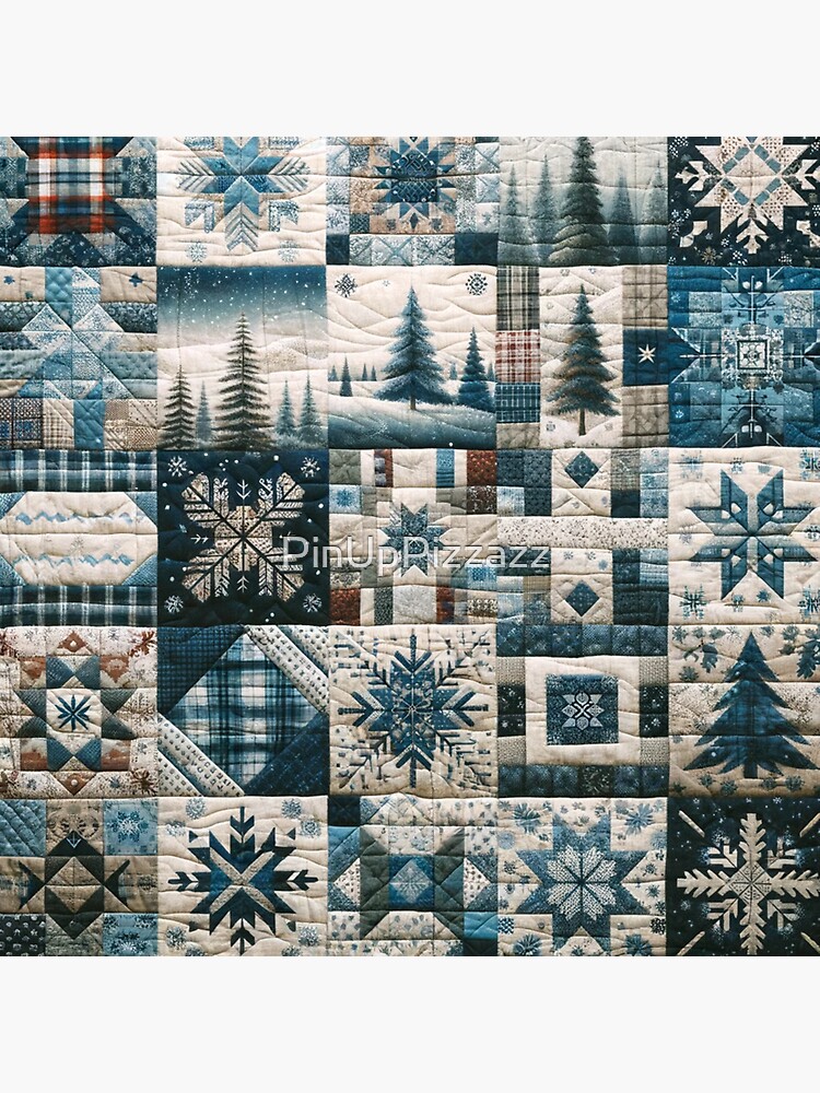 "Winter Inspired Patchwork Quilt Pattern" Sticker for Sale by ...