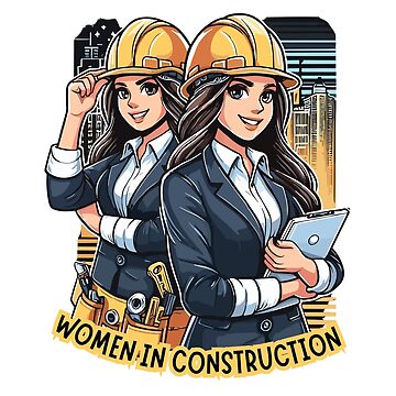 "Women in Construction" Sticker for Sale by Designowner | Redbubble