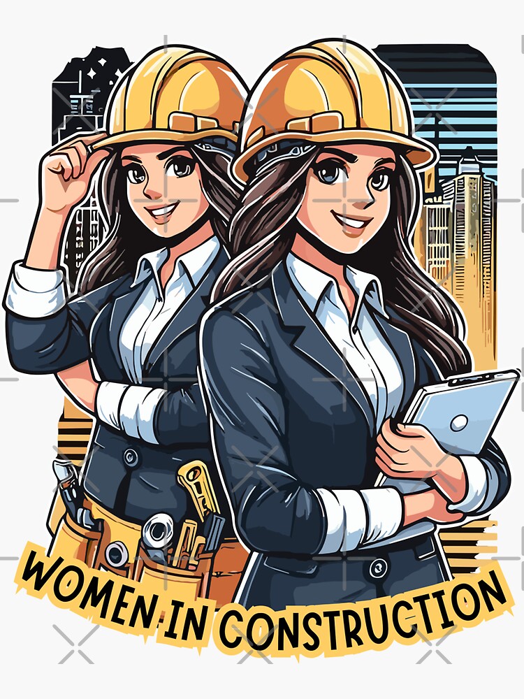 "Women in Construction" Sticker for Sale by Designowner | Redbubble