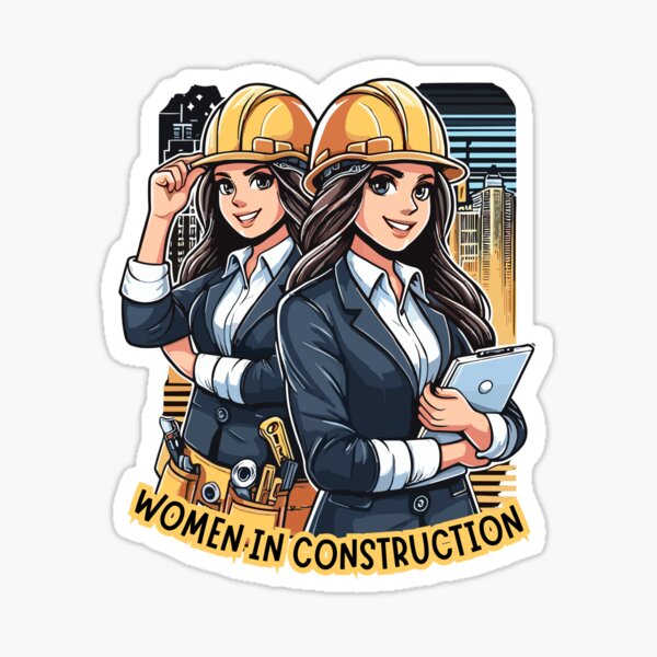 "Women in Construction" Sticker for Sale by Designowner | Redbubble