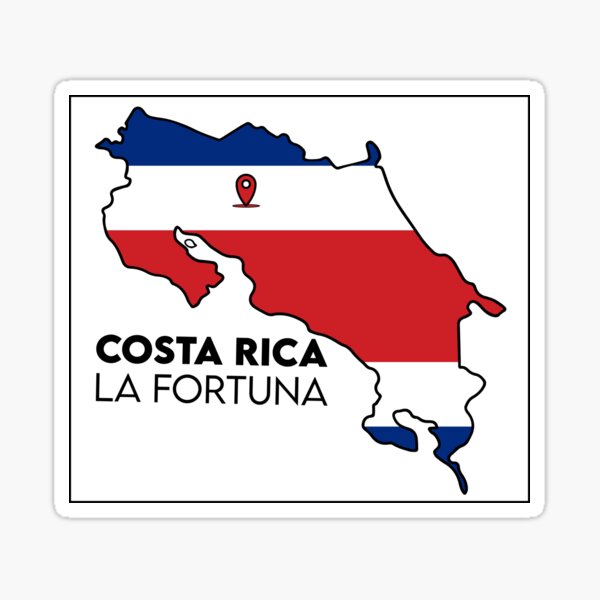 "Costa Rica the real Map La fortuna" Sticker for Sale by YesserPerez ...