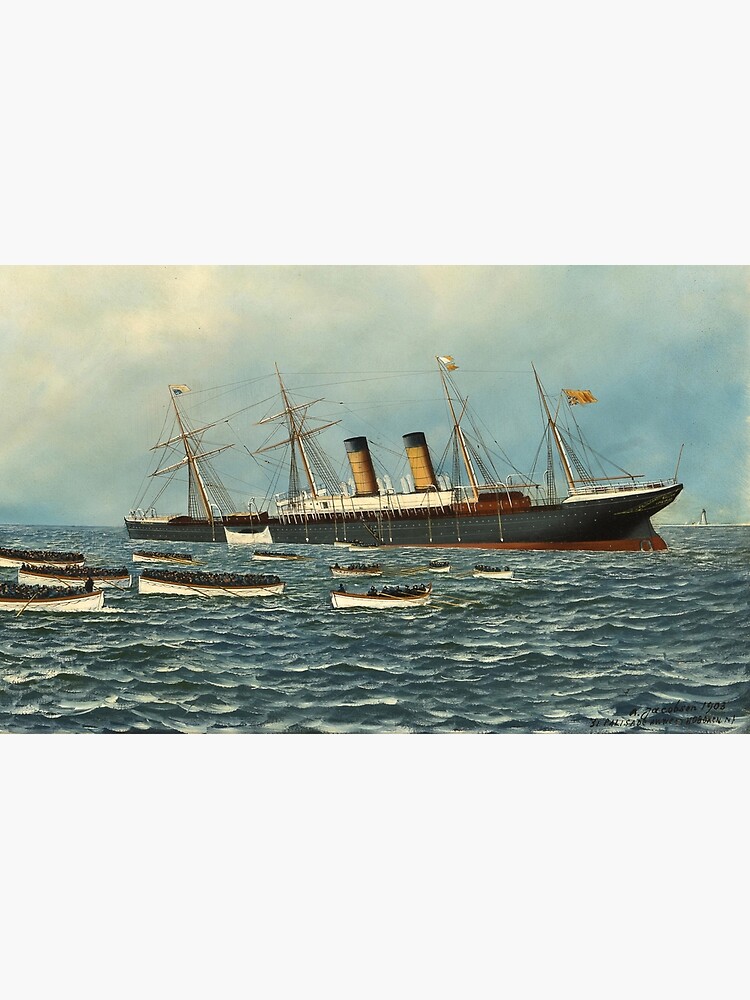 "Vintage Illustration of The SS Oregon Sinking (1902)" Art Print for ...