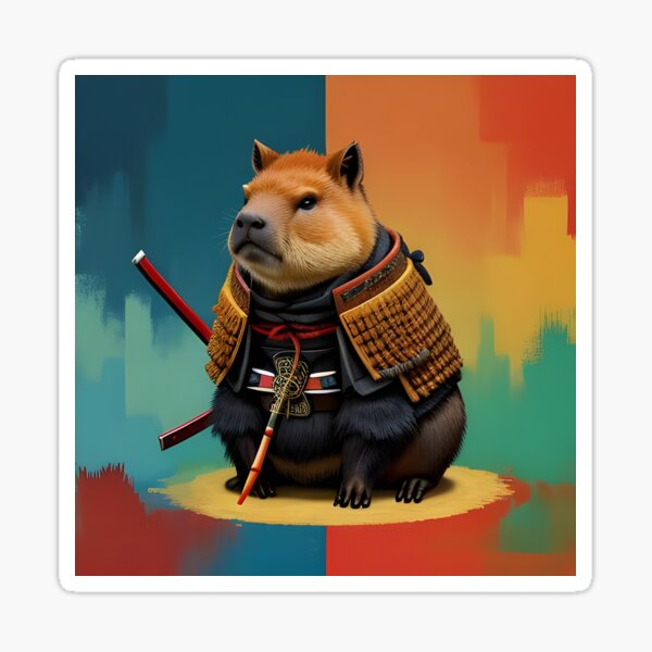 "Capybara Samurai" Sticker for Sale by FunWithViolet | Redbubble
