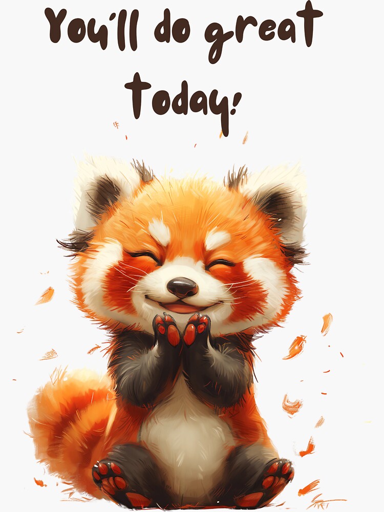 "You'll Do Great Today! Red Panda Good Luck Friend" Sticker for Sale by T-scape | Redbubble