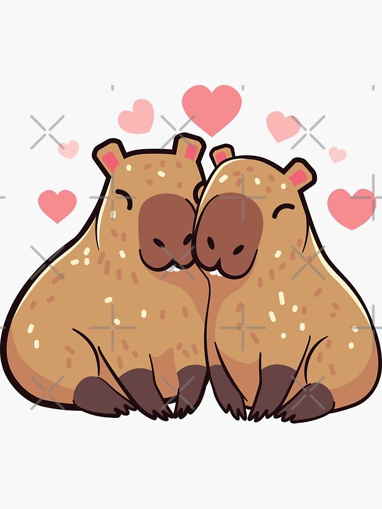 "Couple of capybaras in love" Sticker for Sale by AnnArtshock | Redbubble