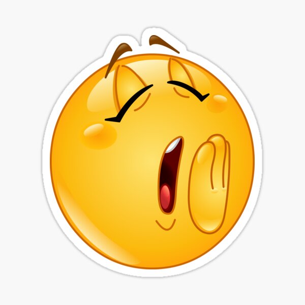 "Yawn Female Emoticon" Sticker for Sale by yayayoy | Redbubble