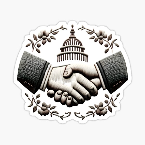 "Bipartisan Cooperation Emblem - Political Unity Artwork" Sticker for ...