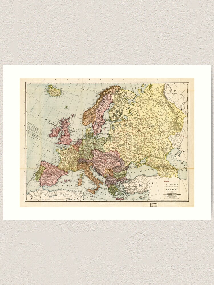 "Atlas Map of Europe (1912)" Art Print by allhistory | Redbubble