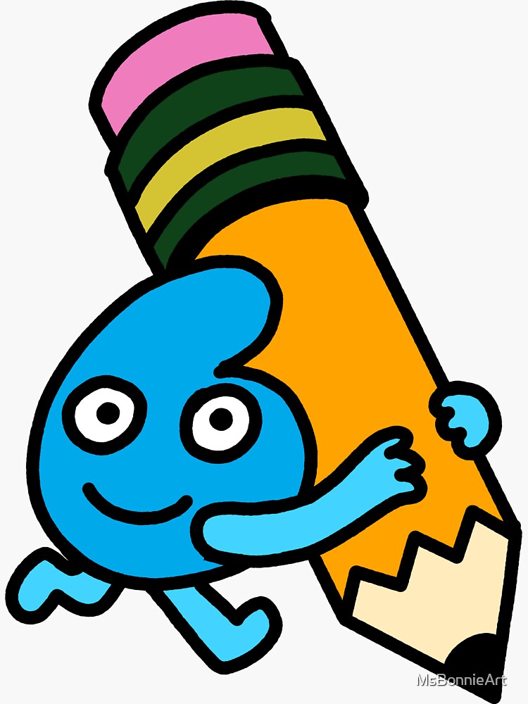 "Six holding pencil BFDI" Sticker for Sale by MsBonnie | Redbubble