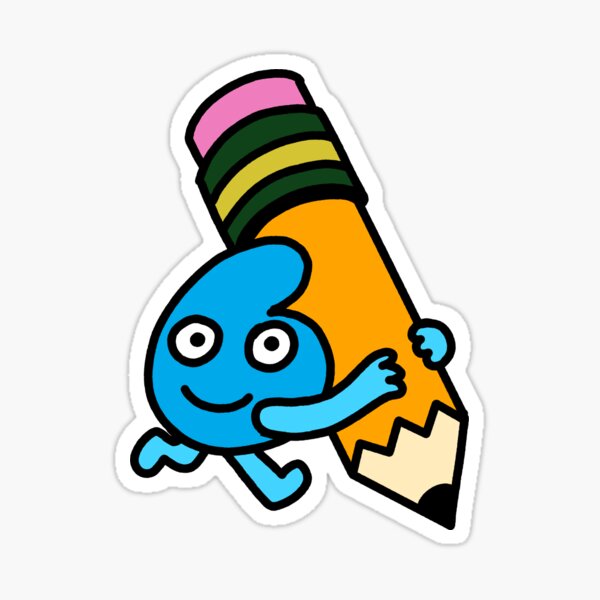 "Six holding pencil BFDI" Sticker for Sale by MsBonnie | Redbubble