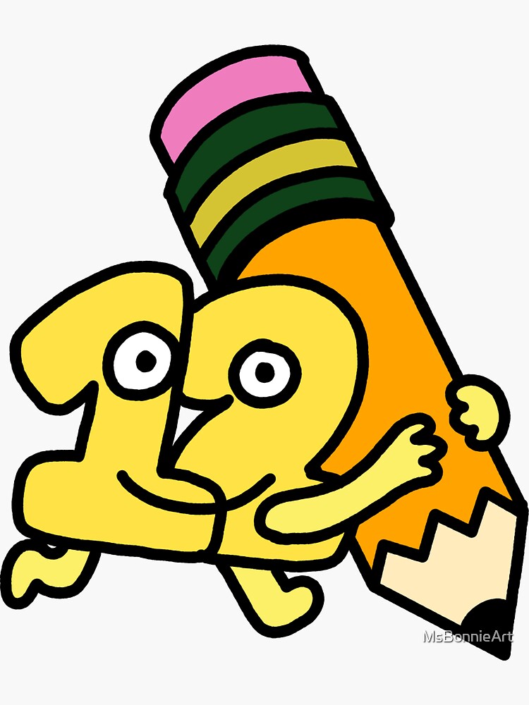 "Twelve holding pencil BFDI" Sticker for Sale by MsBonnie | Redbubble