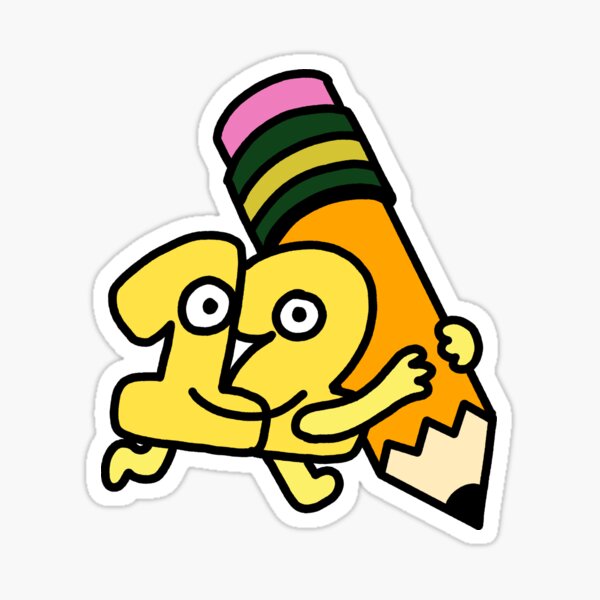 "Twelve holding pencil BFDI" Sticker for Sale by MsBonnie | Redbubble