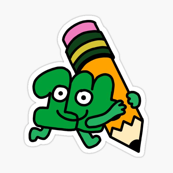"Fourteen holding pencil BFDI" Sticker for Sale by MsBonnie | Redbubble